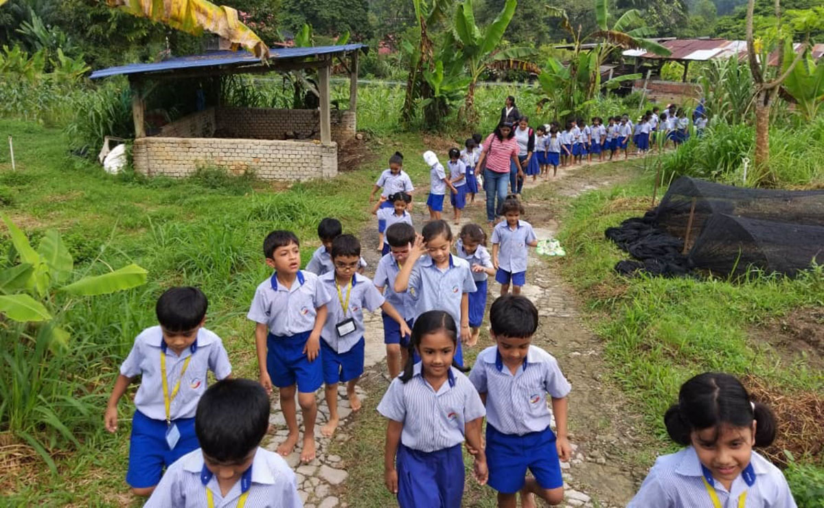 Primary Students Go On A Learning Trip Outside The Classroom