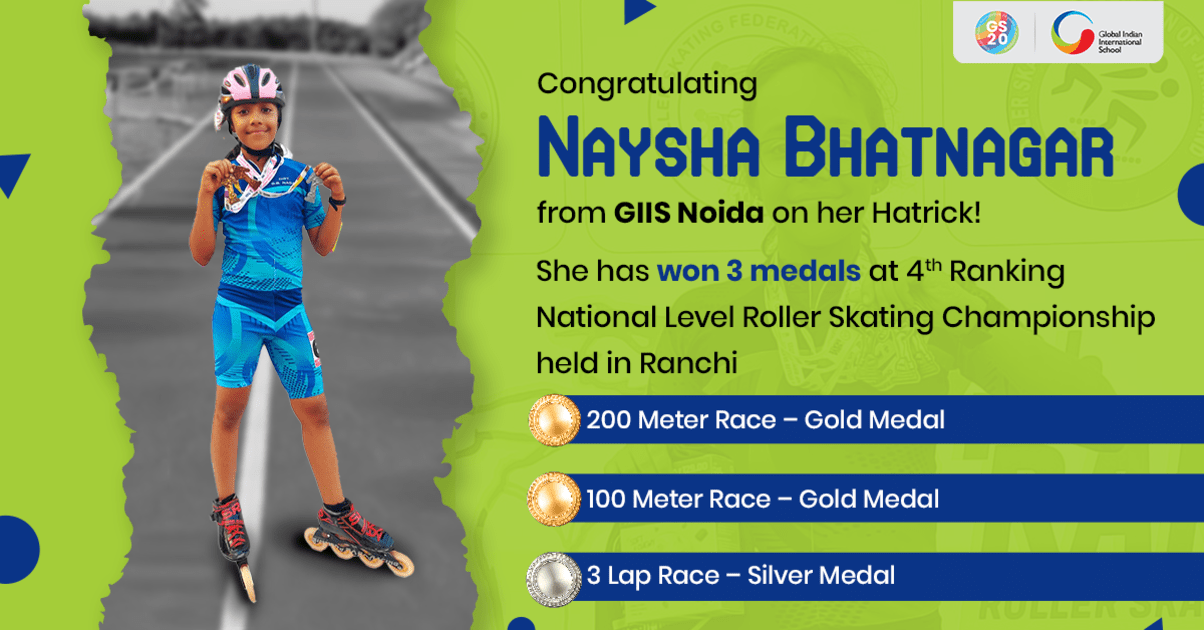Skating Star Of Giis Noida – Naysha Bhatnagar Wins Two Gold And One ...