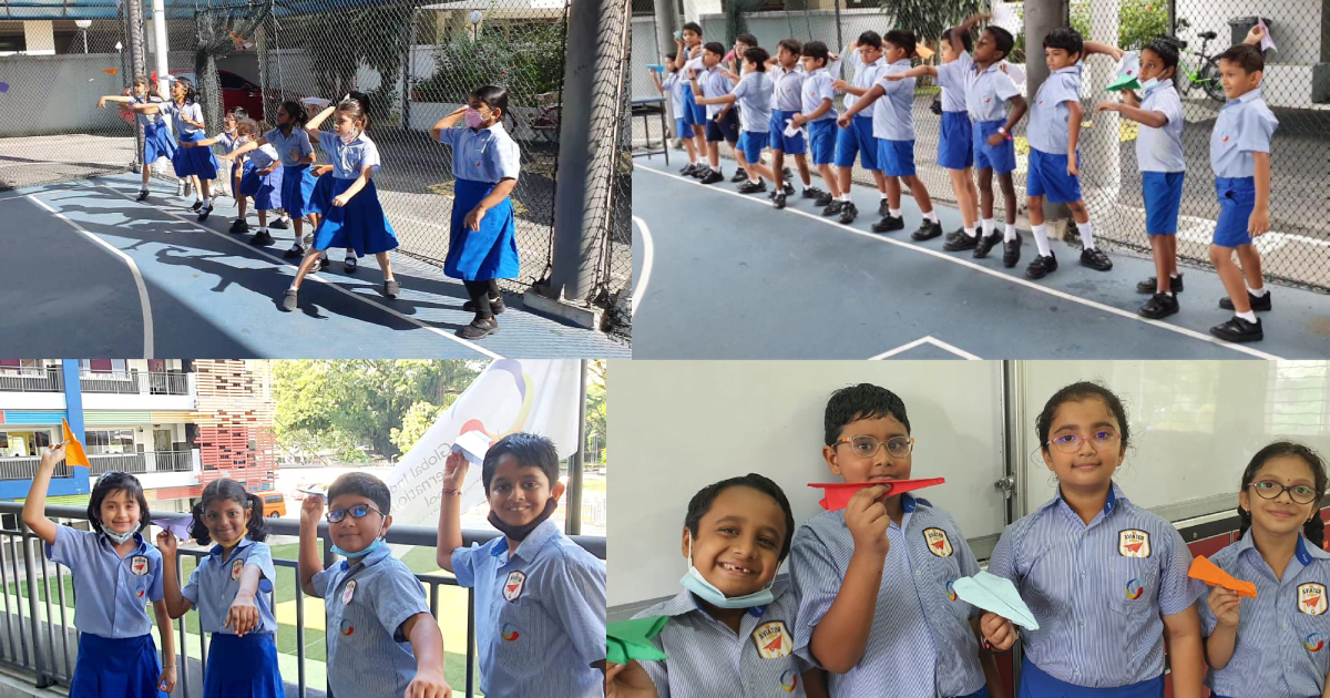 Std 2 Origami Paper Plane Flying Activity