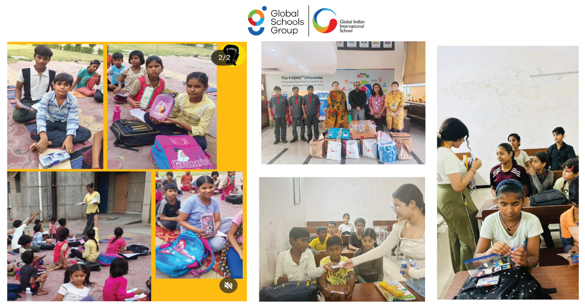 Giis Noida Students Donate School Supplies To Support Education For All