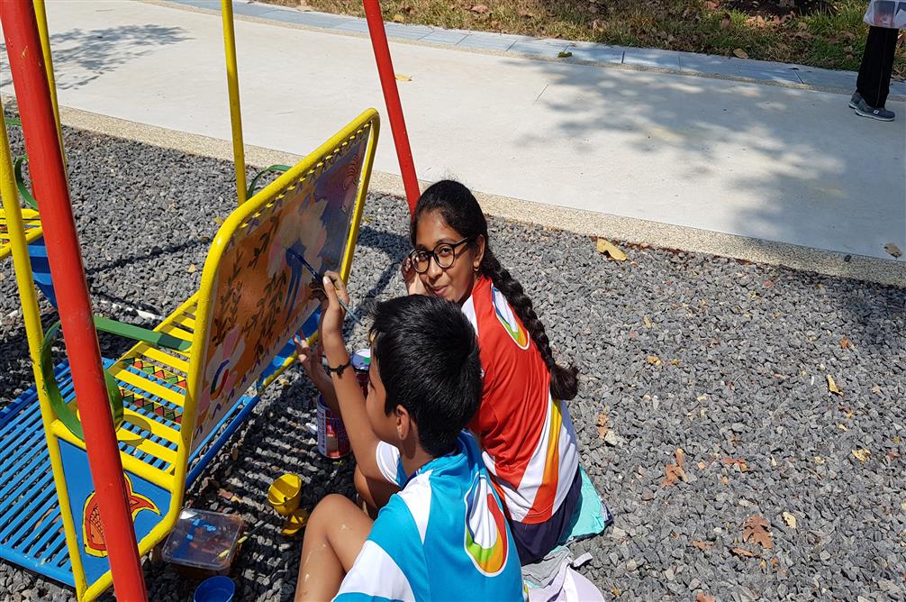 Students Beautify Public Spot As Part Of Community In Play And Action